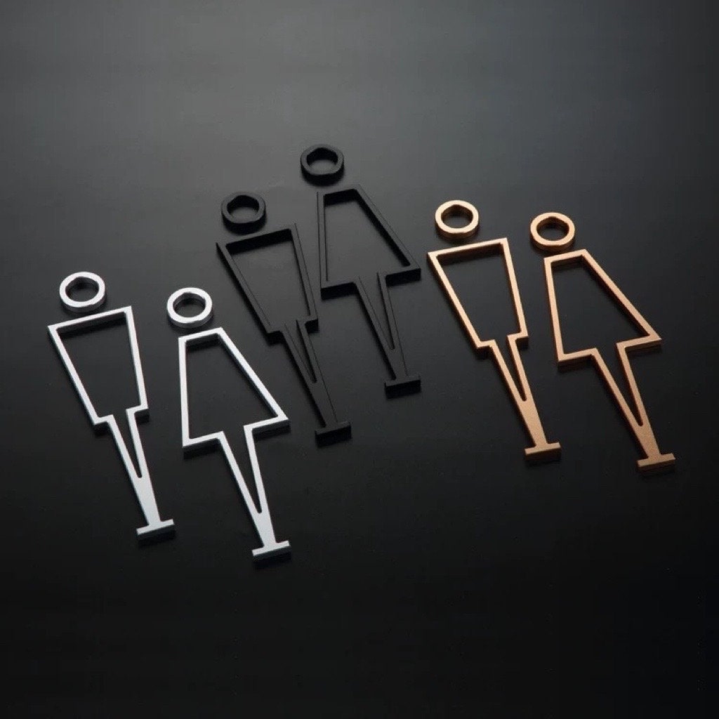 Luxury Matt Surface Metal Toilet Sign, Washroom Sign, Bathroom Sign, R ...